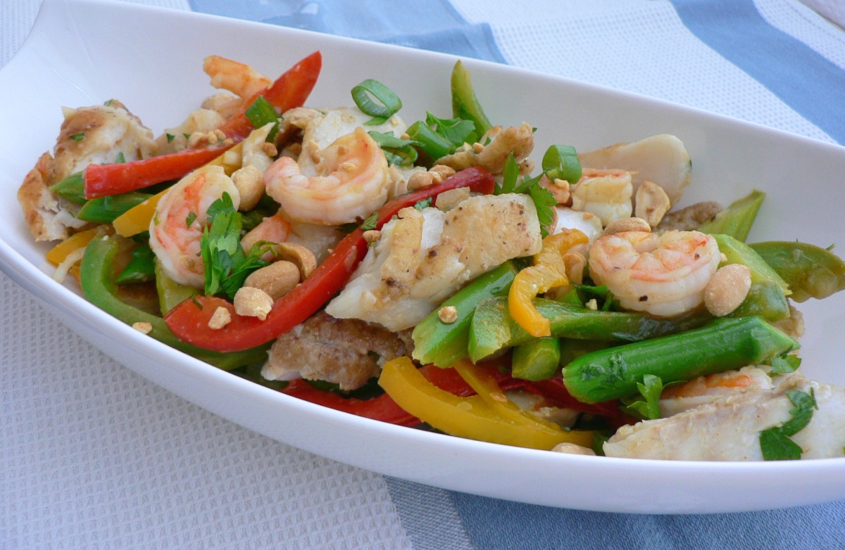 Seafood and Asparagus Salad with Ginger Vinaigrette – Flexitarian Kitchen