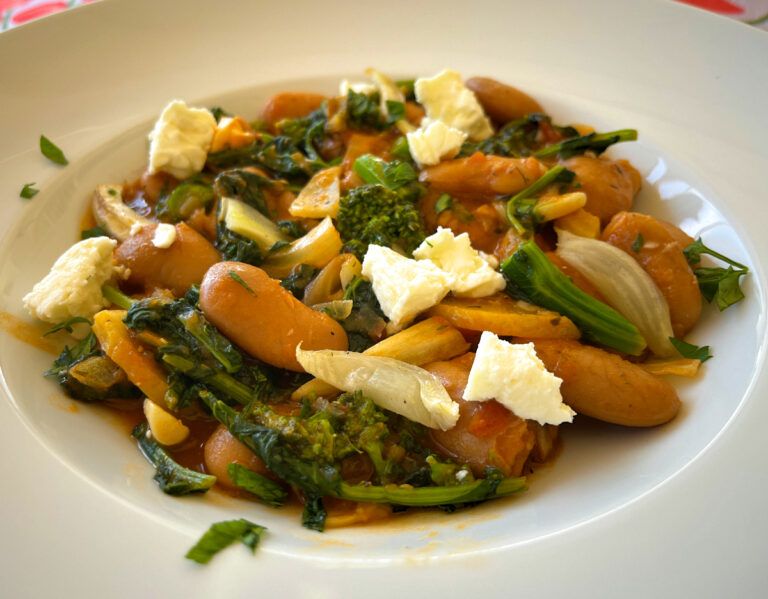 Fasolia Gigantes with Broccoli Rabe and Feta – Flexitarian Kitchen